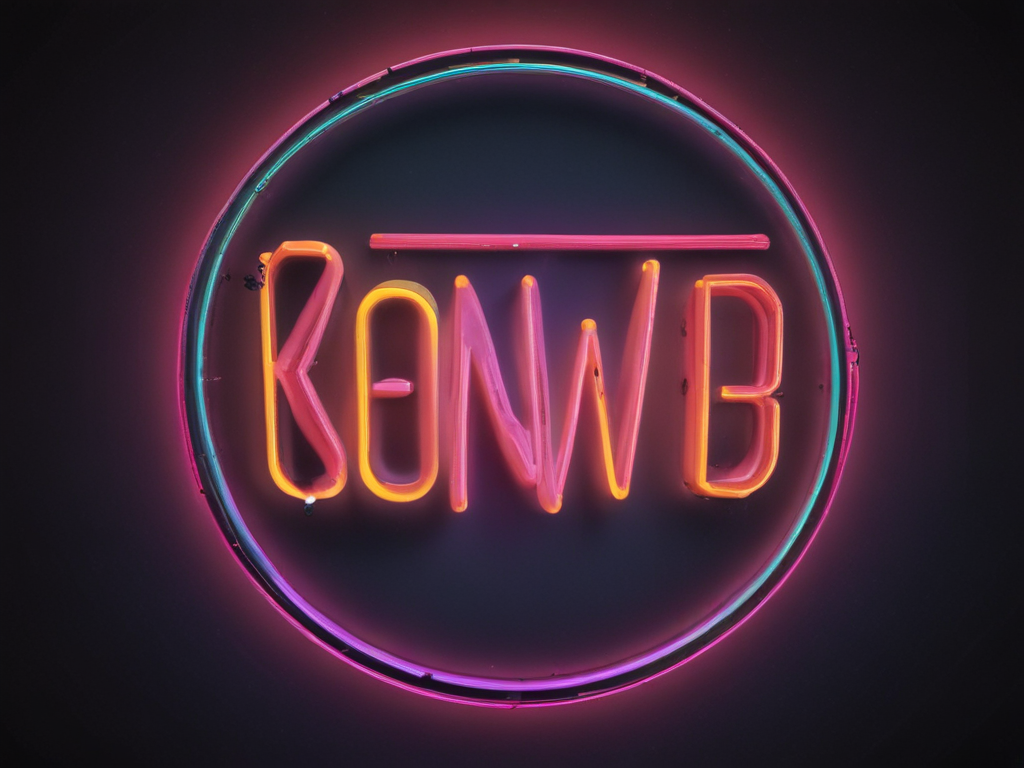 Colorful Neon Sign Illuminating the Night with Vibrant Artistic Flair