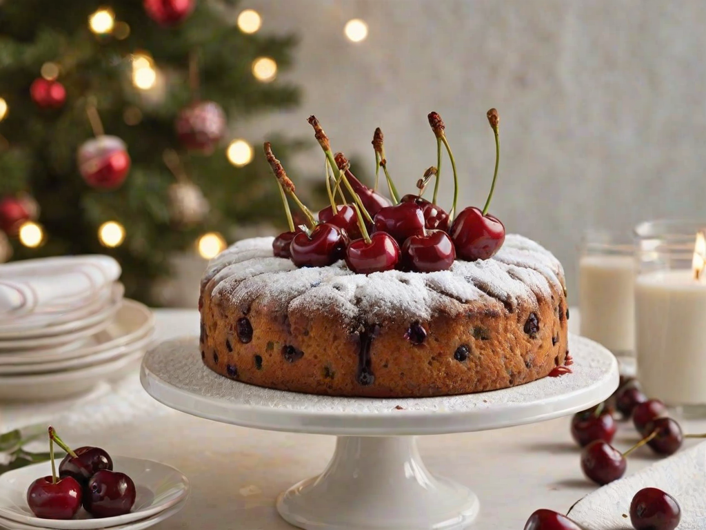 A Delicious Cherry-Topped Cake Perfect for Festive Celebrations and ...