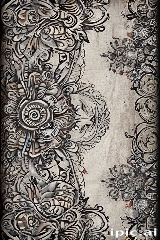 Intricate Floral Patterns and Designs with Swirling Lines and Shapes