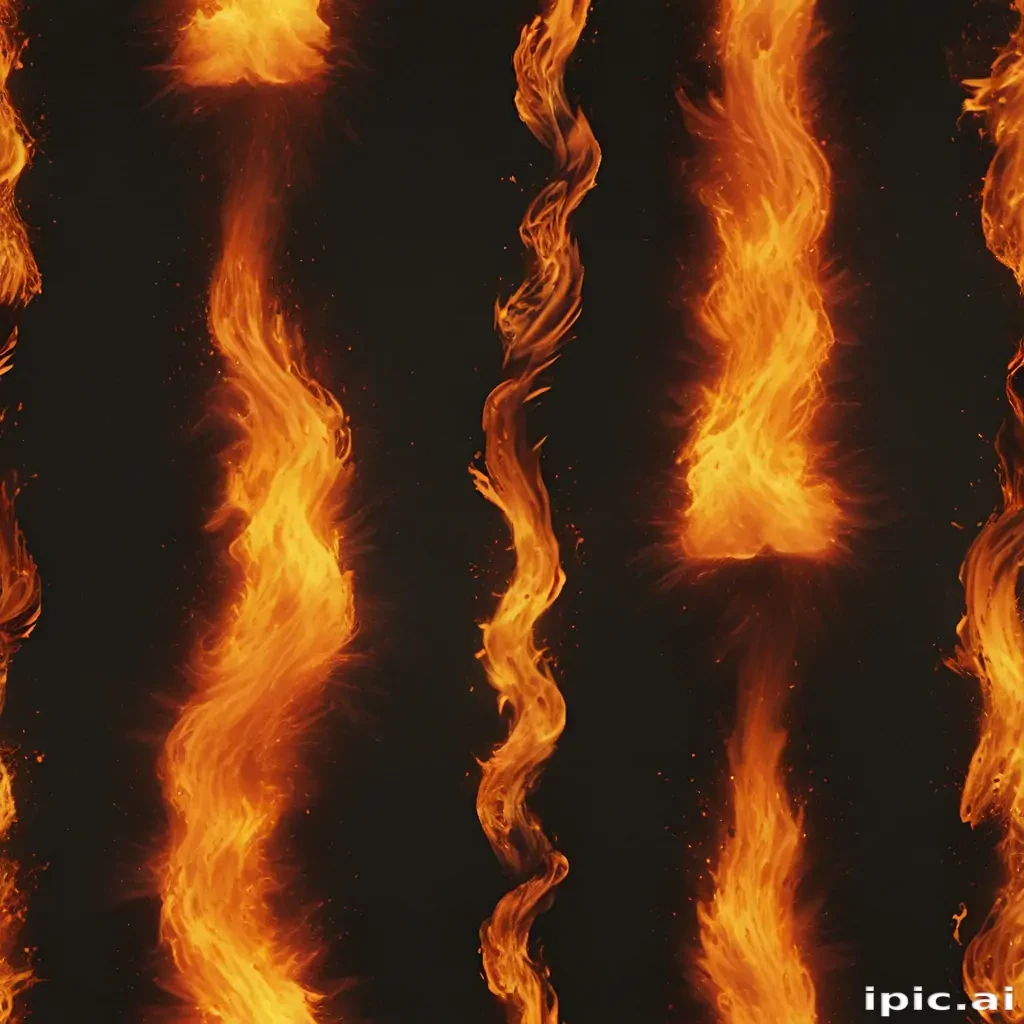 Dynamic Flames Dancing Against a Dark Background in a Mesmerizing Display