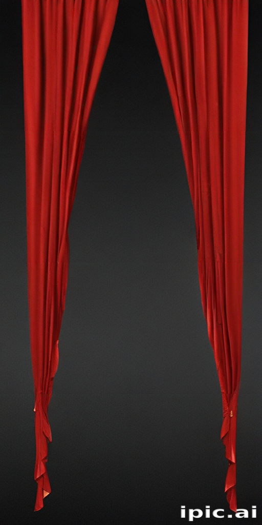 Elegant Red Curtains Draped Gracefully Against a Dark Background ...