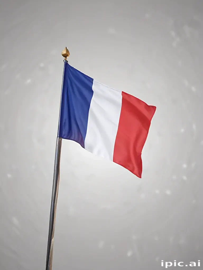 French Flag Waving Proudly Against a Soft, Blurred Background