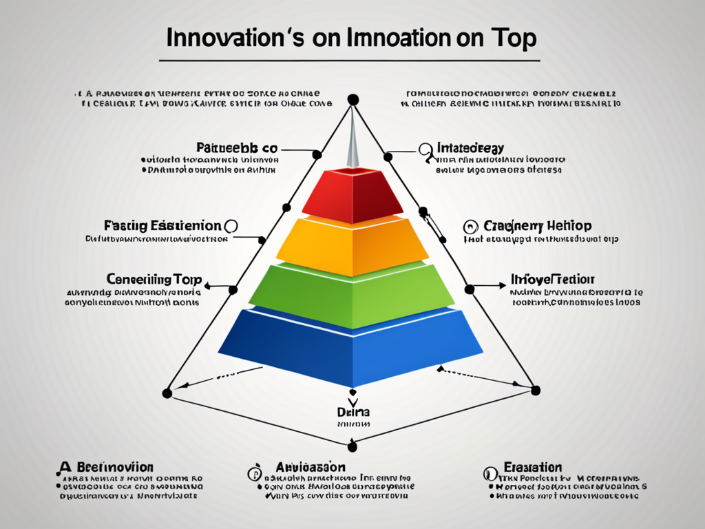 diagram of a pyramid with innovation on the bottom, strategy in the ...