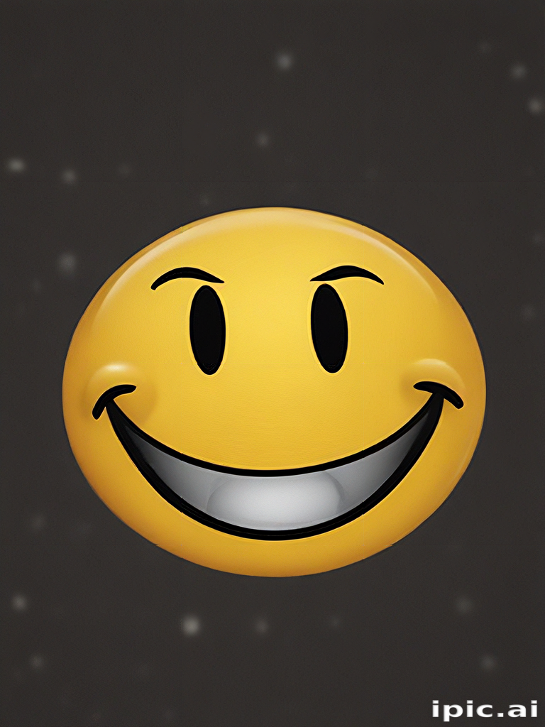 Joyful Yellow Smiley Face with a Playful Grin and Bright Eyes