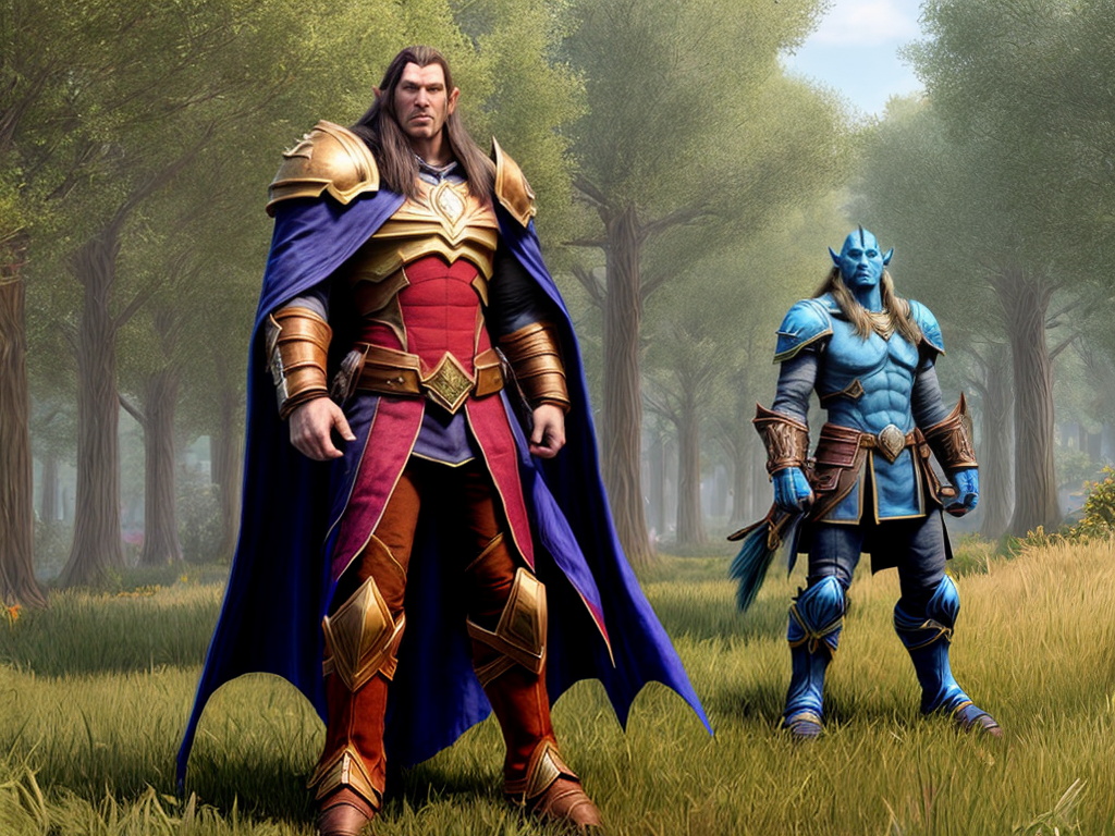 Tall elf, warcraft style, long hair