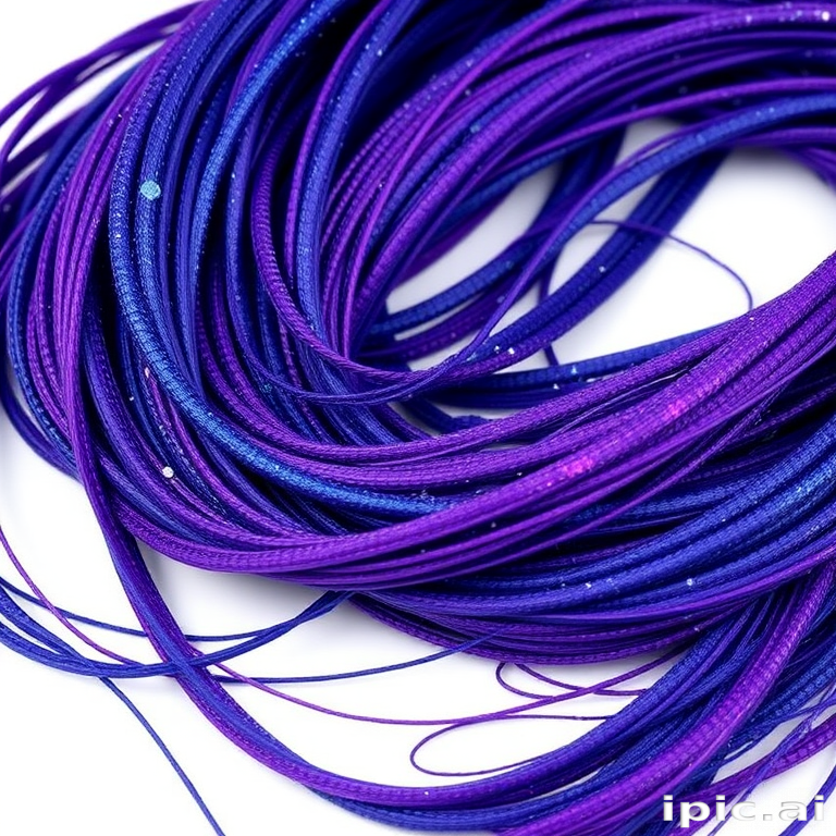Vibrant Purple and Blue Threads Intertwined in a Beautiful Tangle