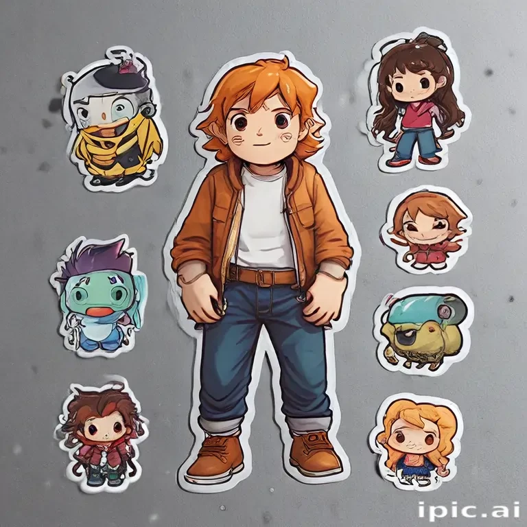 Colorful Collection of Cute Character Stickers Featuring Various ...