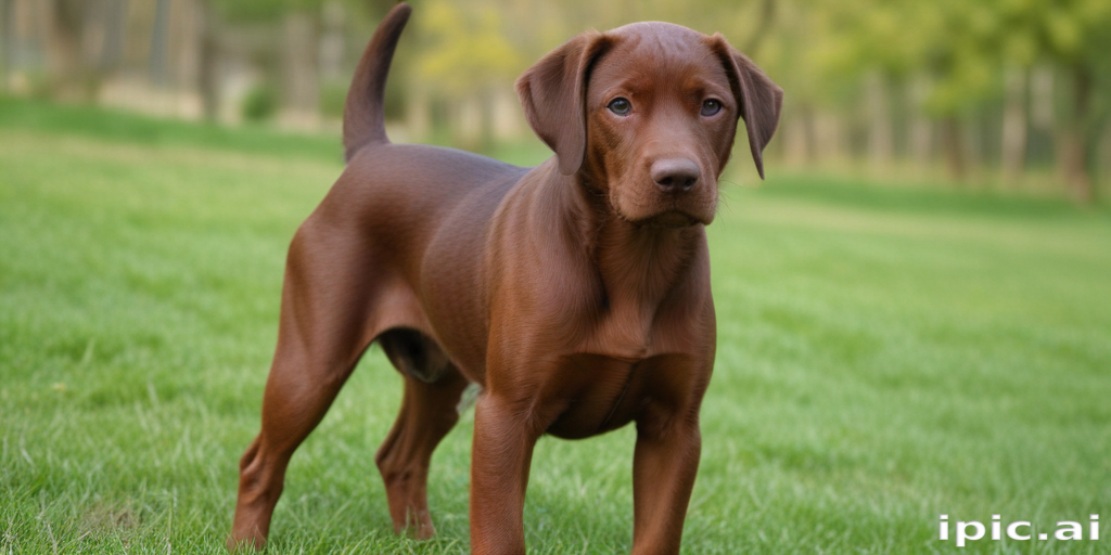 A Playful Brown Puppy Enjoying a Sunny Day in the Park.