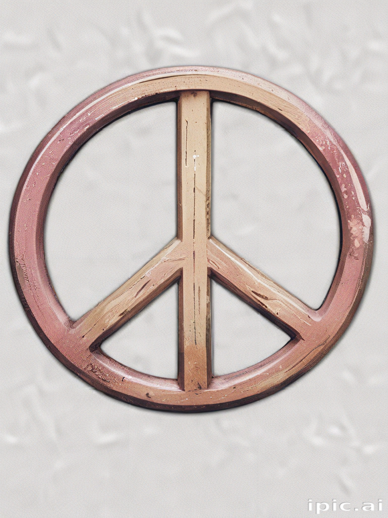 A Vintage Peace Symbol on a Textured Background Representing Harmony ...