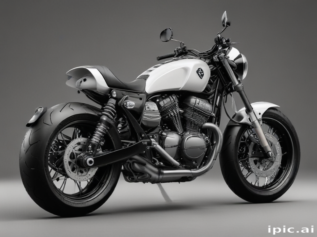 Sleek and Modern Motorcycle Design Showcasing a White and Black Color ...