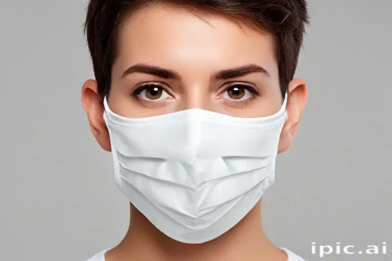 Close-Up Portrait of a Person Wearing a Protective Face Mask