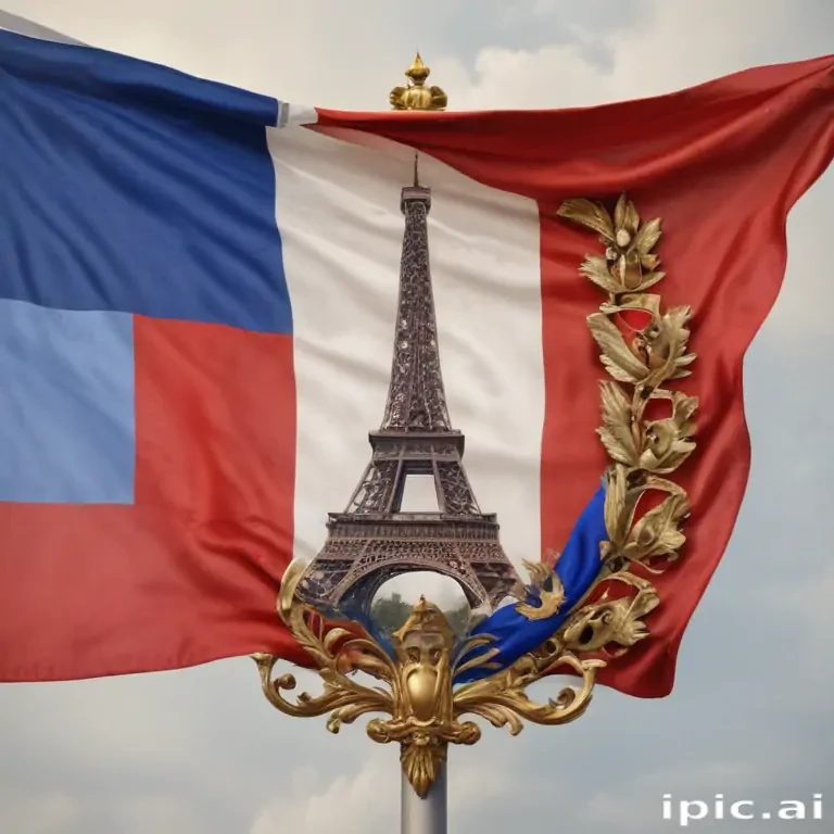 French Flag Featuring the Iconic Eiffel Tower in a Unique Design