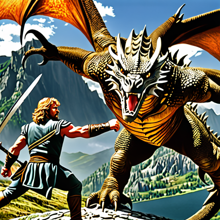 Iolaus fights dragon