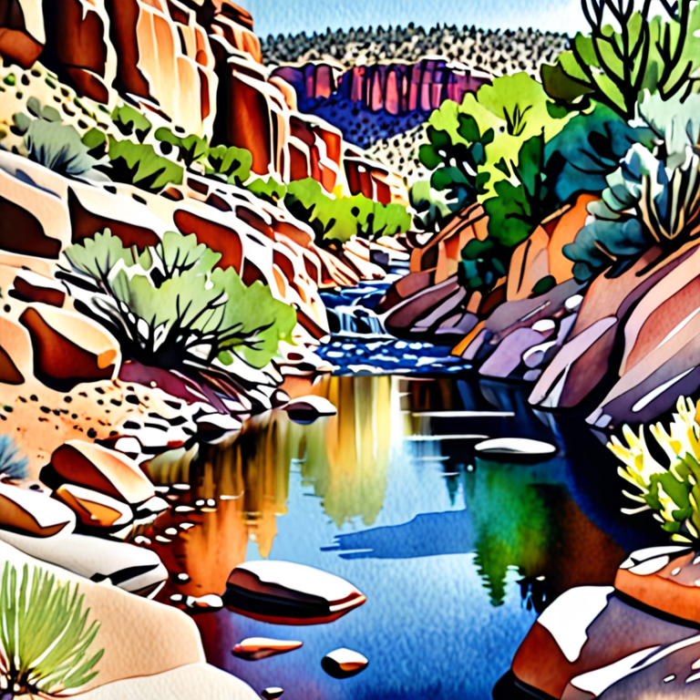 watercolor style of Prescott, Arizona