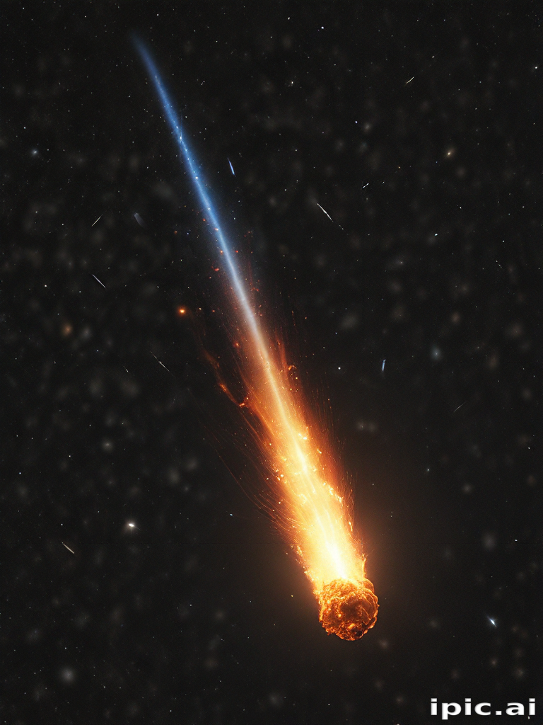 Stunning Cosmic Event: A Glowing Comet Soars Through the Dark Universe