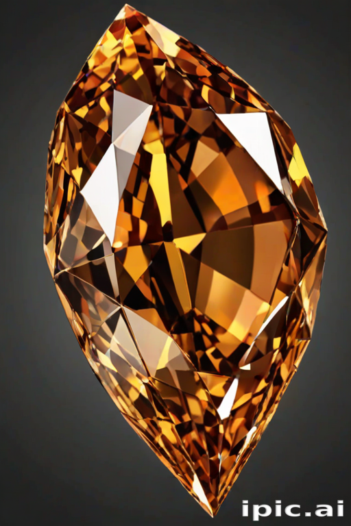 Stunning Golden Amber Gemstone with Intricate Facets and Sparkling ...