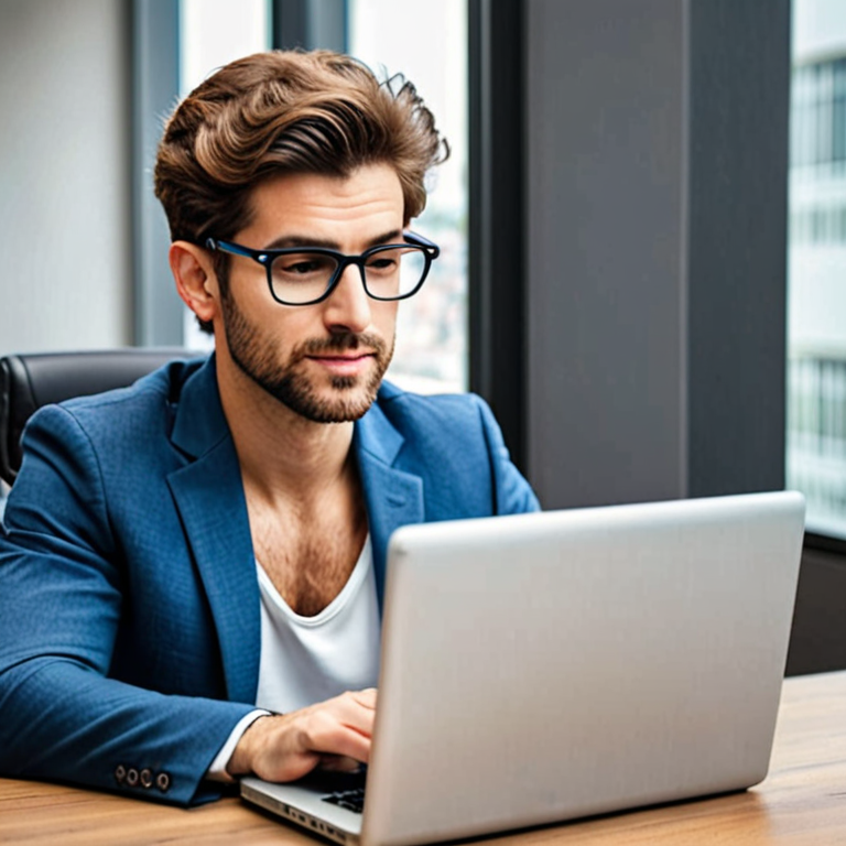 search engine optimization expert working on a laptop