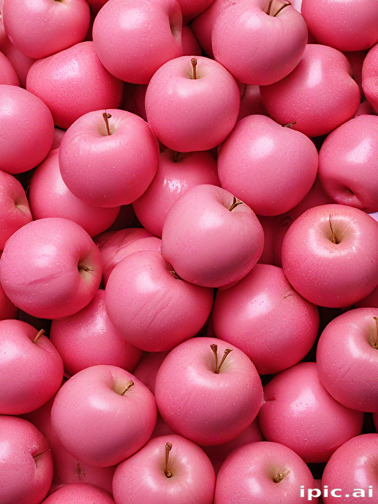 A Vibrant Collection of Glossy Pink Apples Arranged in a Delightful ...