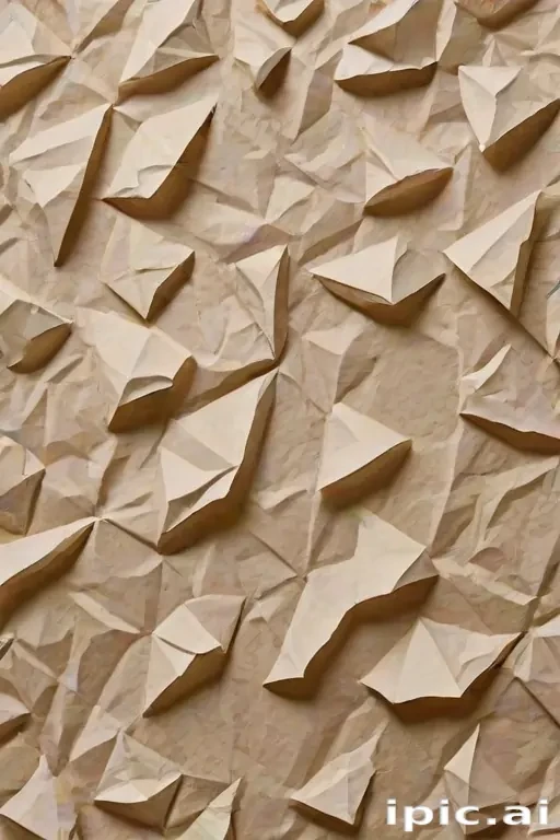 Intricate Patterns of Crumpled Paper Creating a Textured Visual Landscape