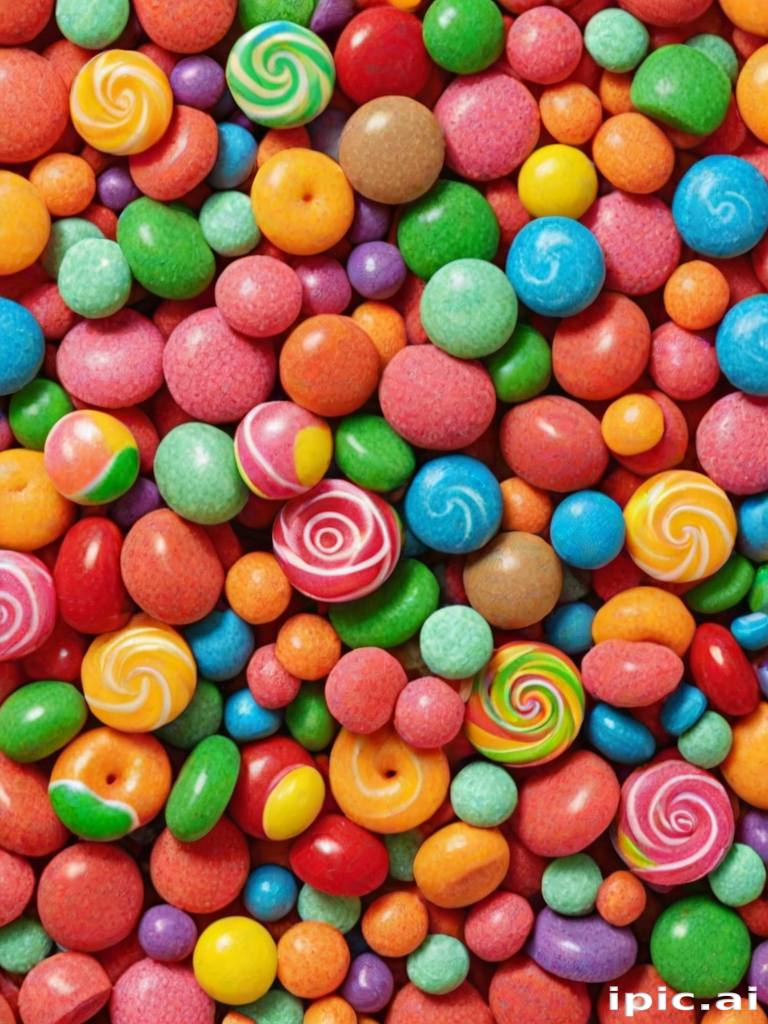 A Colorful Assortment of Candy and Sweets in Various Shapes and Sizes