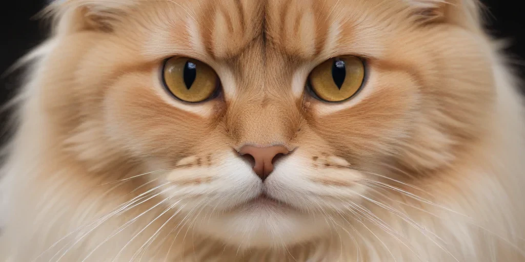 A Majestic Close-Up of a Beautiful Golden-Furred Cat's Face