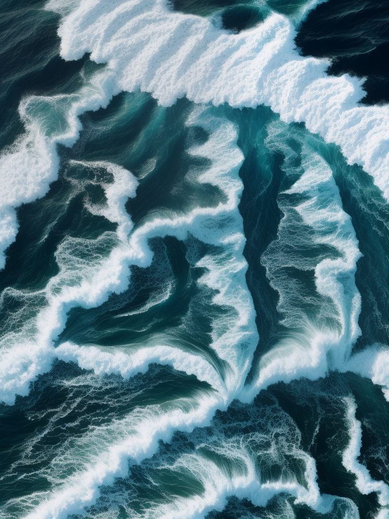 Mesmerizing Patterns of Ocean Waves Creating Dynamic Flowing Currents Above