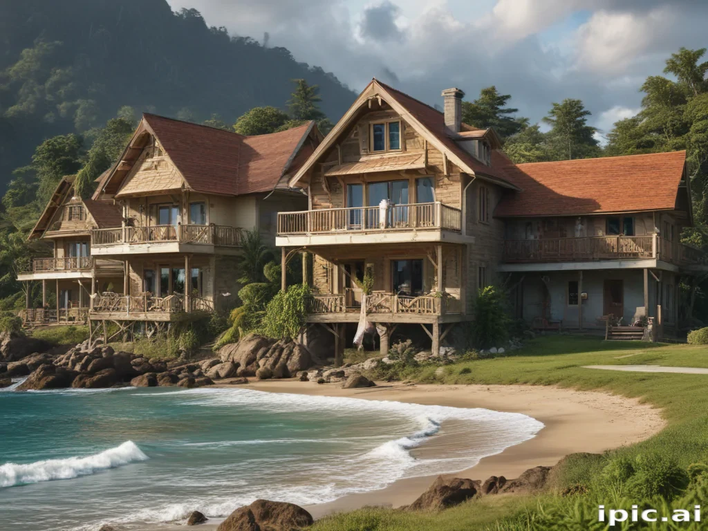 Charming Coastal Retreat: Quaint Beachside Cottages Surrounded by Lush ...