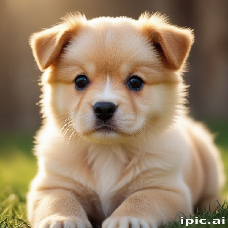 A Playful Puppy with Soft Fur Enjoying a Sunny Day Outdoors.