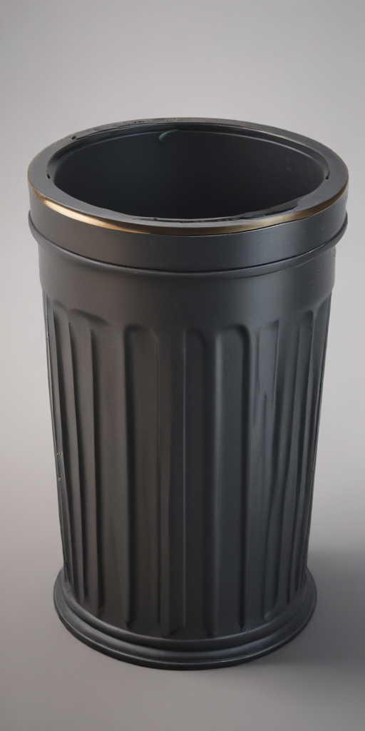 Stylish Black Trash Can with Gold Trim for Modern Home Decor