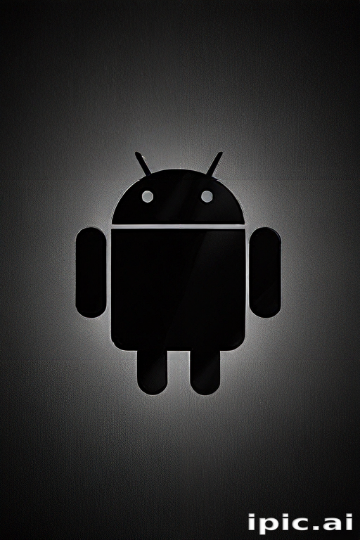 Stylized Black Android Logo Set Against a Dark Textured Background