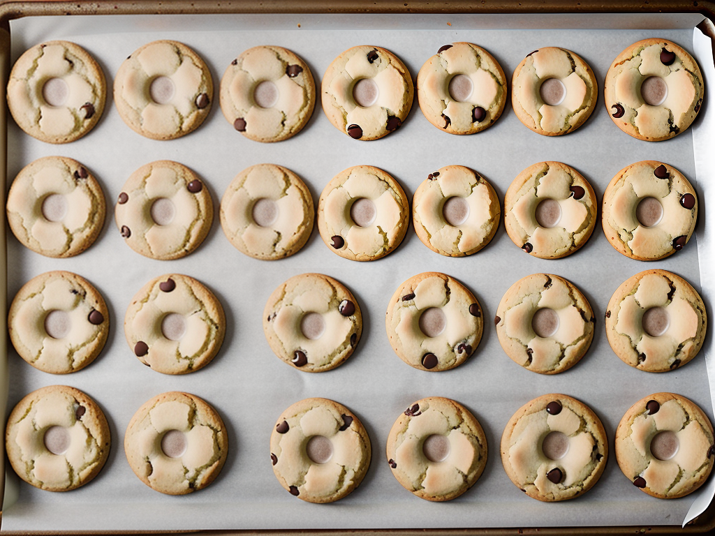 Deliciously Baked Chocolate Chip Cookies with Shredded Coconut on a Tray