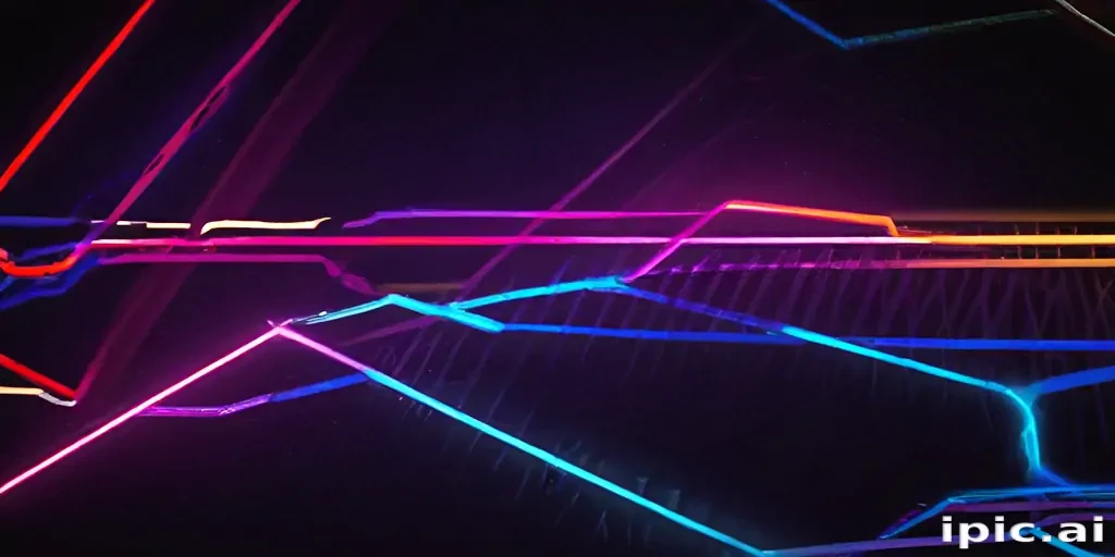 Colorful Neon Lines Creating a Dynamic Abstract Light Pattern on Dark ...