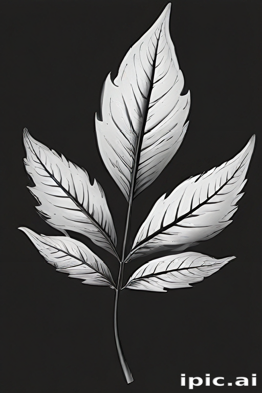 Intricately Detailed Silver Leaf Design on a Dark Background