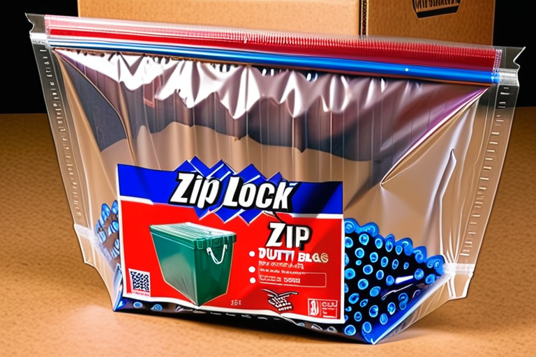 Large Zip Lock Bag Featuring Bright Colors and Bold Branding Design