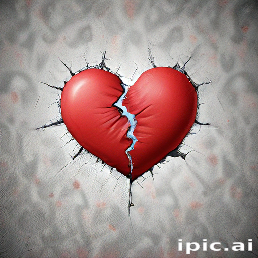 Cracked Heart Breaking Through Wall, Symbolizing Heartbreak and ...