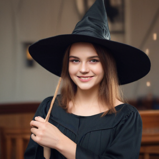 smiling witch at magic graduation