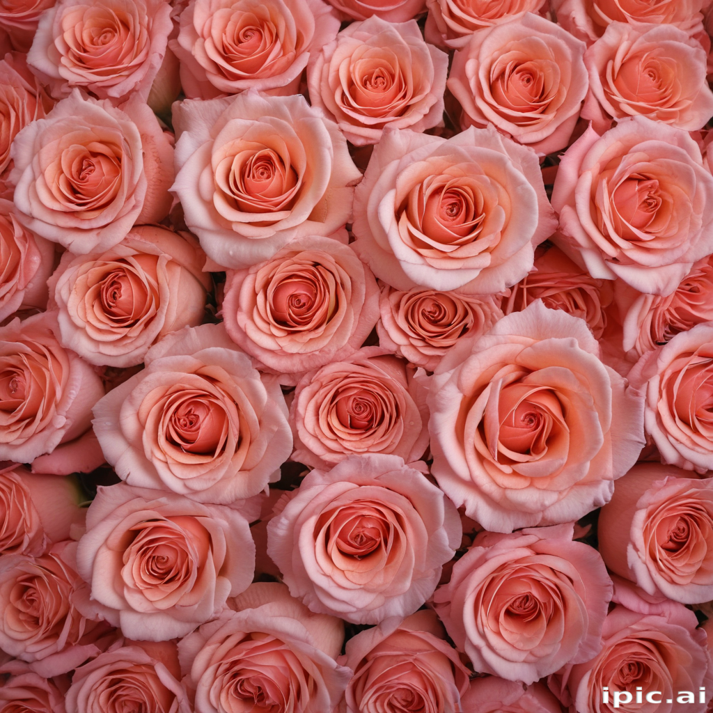 Beautiful Arrangement of Pink Roses Creating a Lush Floral Display
