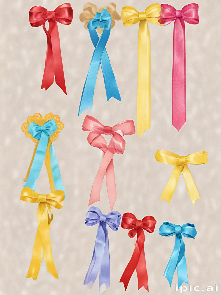 A Colorful Collection of Beautifully Tied Ribbons in Various Styles and ...