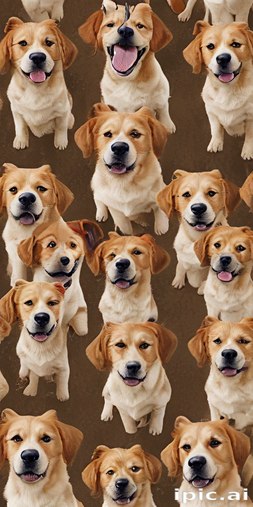 A Playful Pattern of Happy Golden Retriever Puppies Smiling Everywhere.