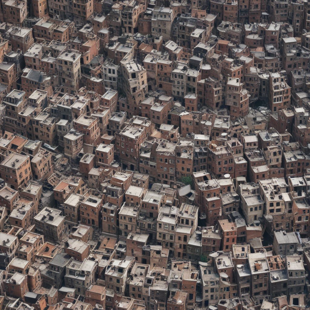 arial crumbling city