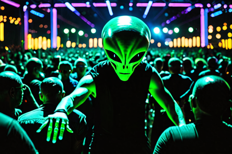 huge rave party full of aliens