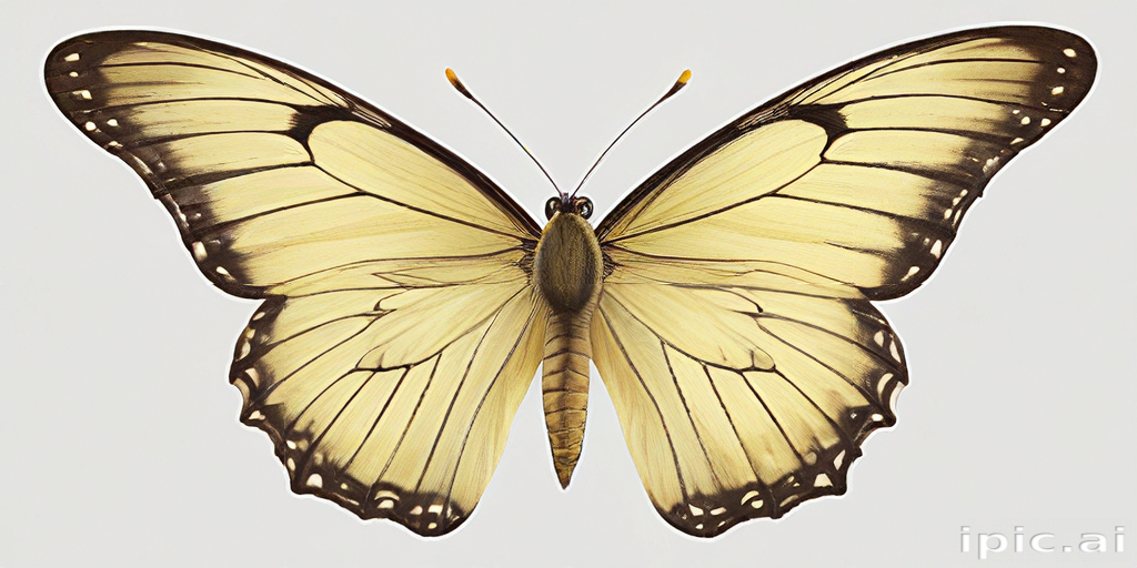 Stunning Close-Up of a Yellow Butterfly with Intricate Wing Patterns