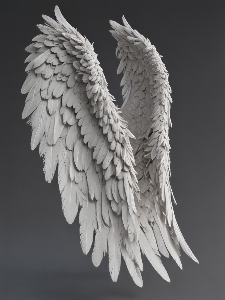 Majestic Angel Wings Crafted with Intricate Details and Textured Feathers.