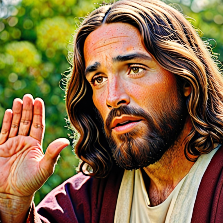Jesus talking and man