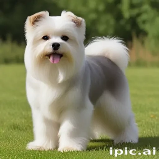 A Playful and Adorable Fluffy Dog Enjoying a Sunny Day Outdoors.