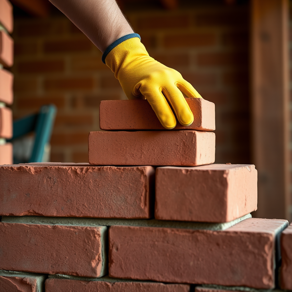 Building a Strong Foundation: A Close-Up of Bricklaying Progress in Action