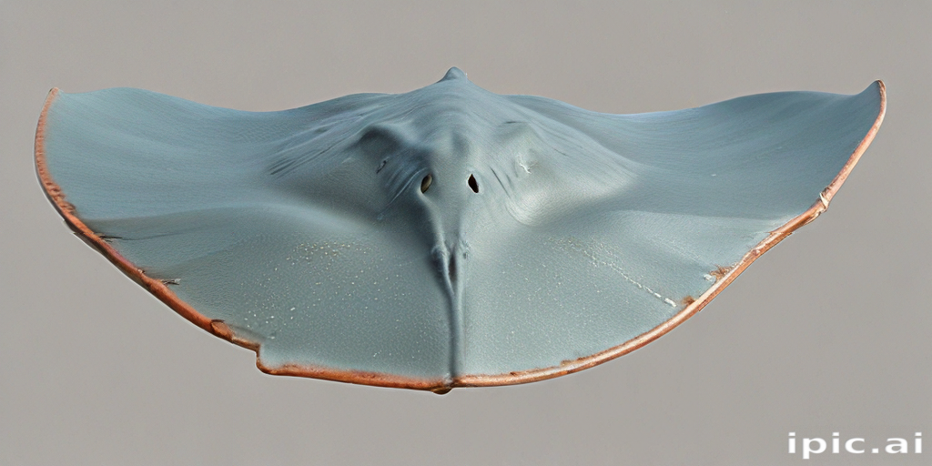 Stunning Top View of a Graceful Blue Stingray Gliding Through Water