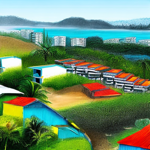 Drawing of Brazilian favela houses