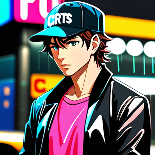 hot anime guy with a hat and jacket that says Cris Effect on it. while ...
