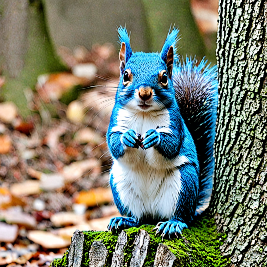 blue squirrel with e tatoo